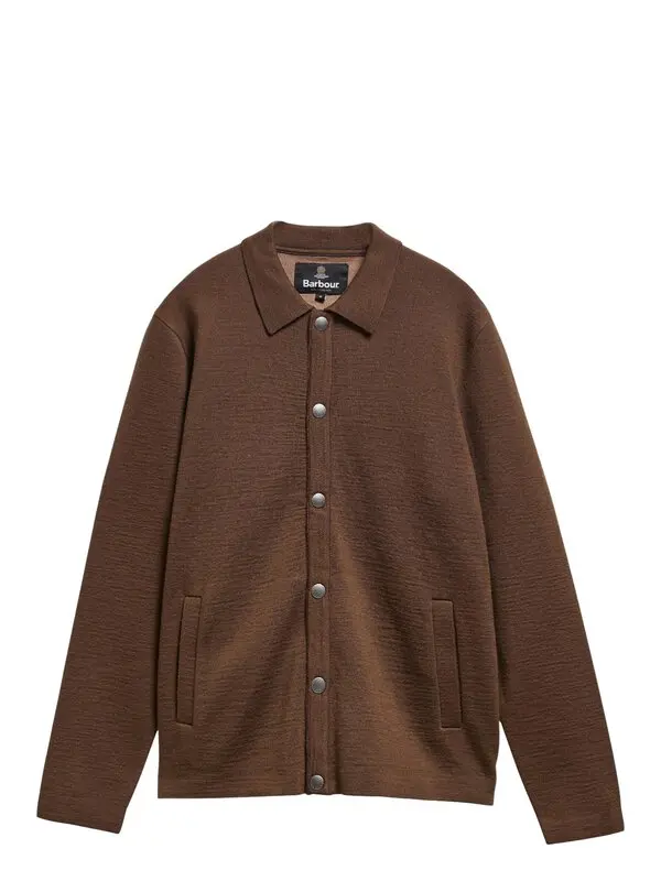Barbour Collar Knit Jacket - Brown