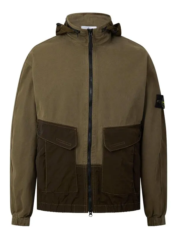 Stone Island Colorblocked Hooded Jacket - Black