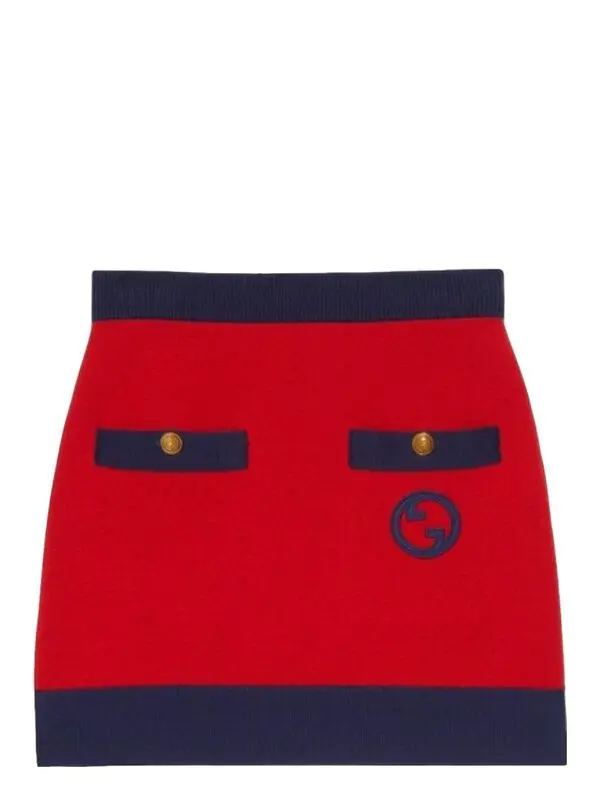 Gucci Cotton-silk Knitted Miniskirt With Double G Detail - No