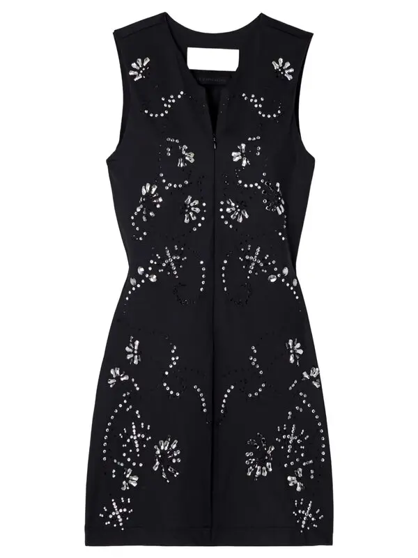 CONNER IVES Embellished Floral Mini Dress - Black