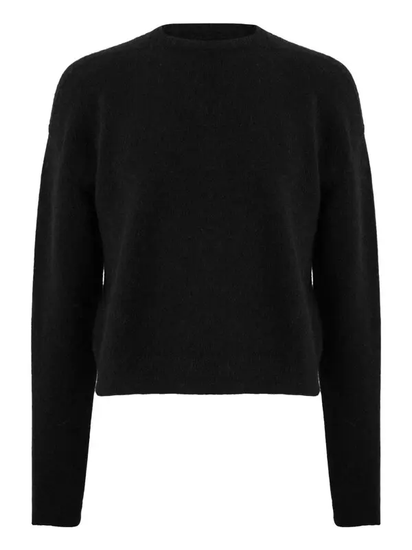 Rick Owens Crew Neck Long Sleeve Knit Top - Black