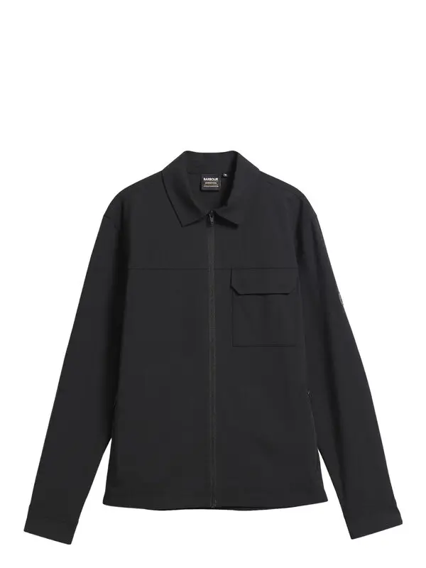 Barbour Long-sleeve Zip-up Shirt Jacket With Flap Pocket - Black