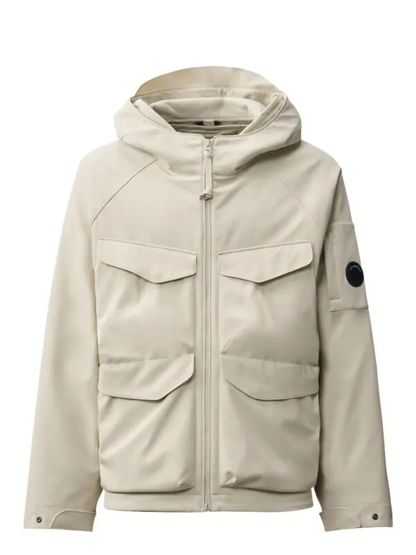 C.P. COMPANY Hooded Lens-detail Jacket - Silver Birch
