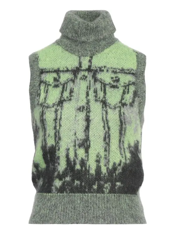 DIESEL® Sleeveless Knit Turtleneck Top - Gray