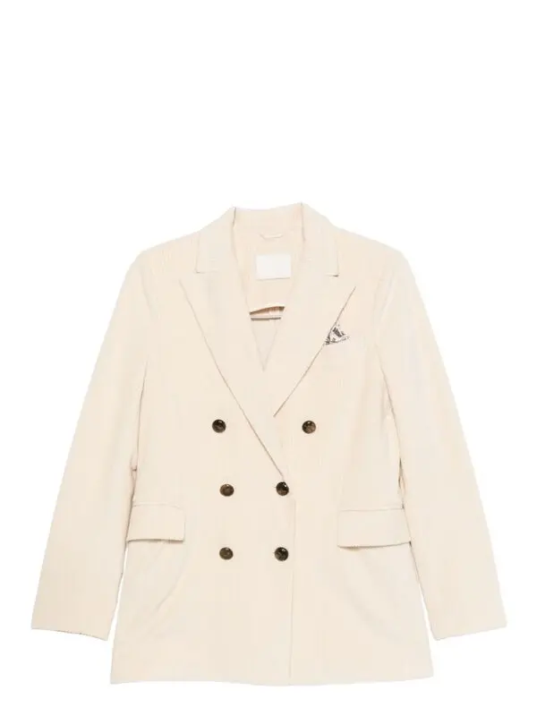 CIRCOLO 1901 Double-breasted Corduroy Jacket - White