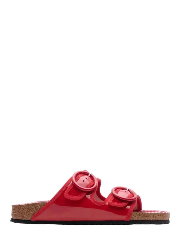 BIRKENSTOCK Arizona Patent Leather Sandals With Vichy Print - Flame Red