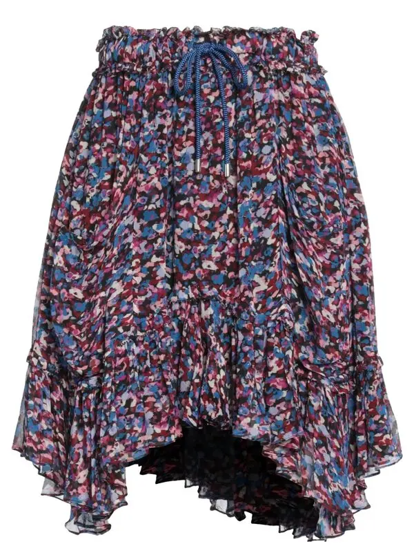 Isabel Marant Étoile Floral Print Tiered Midi Dress - Blue