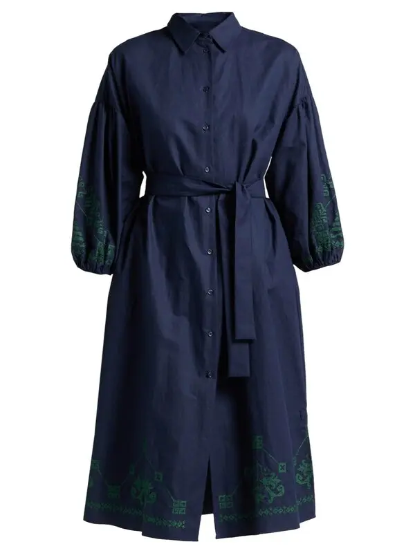 Max Mara Embroidered Shirt Dress - Black