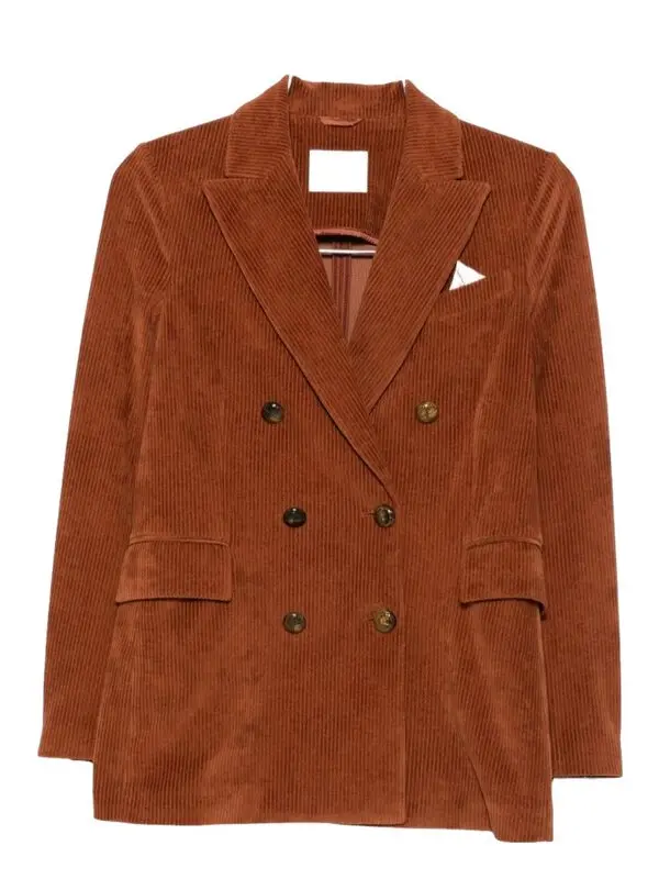 CIRCOLO 1901 Double-breasted Corduroy Blazer - Brown