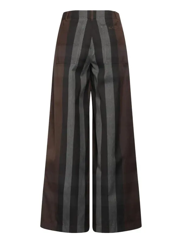 Burberry Wide-leg Striped Trousers - Black