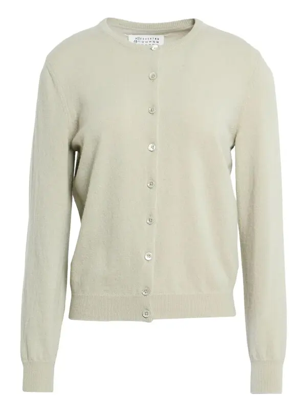 MAISON MARGIELA Solid Color Wool Knit Sweater With Button Detail - Green