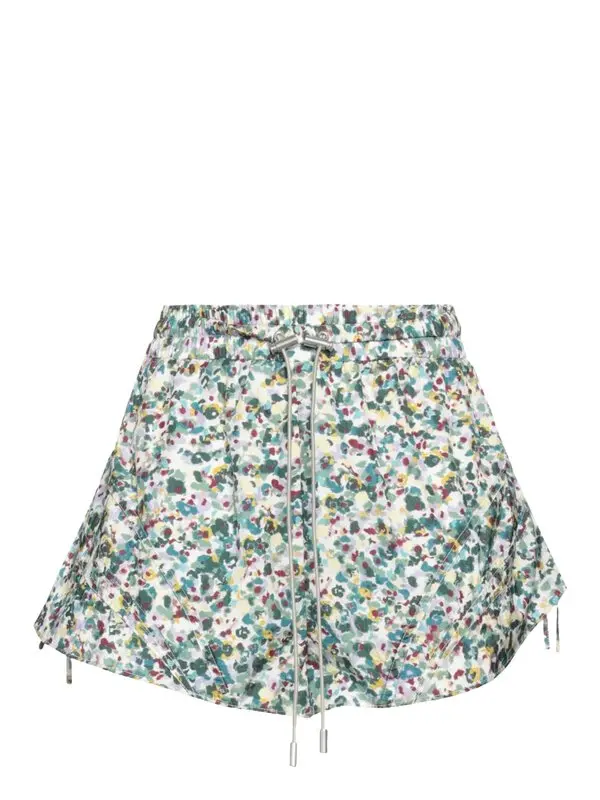 Isabel Marant Étoile Multicolor Printed Drawstring Shorts - Green