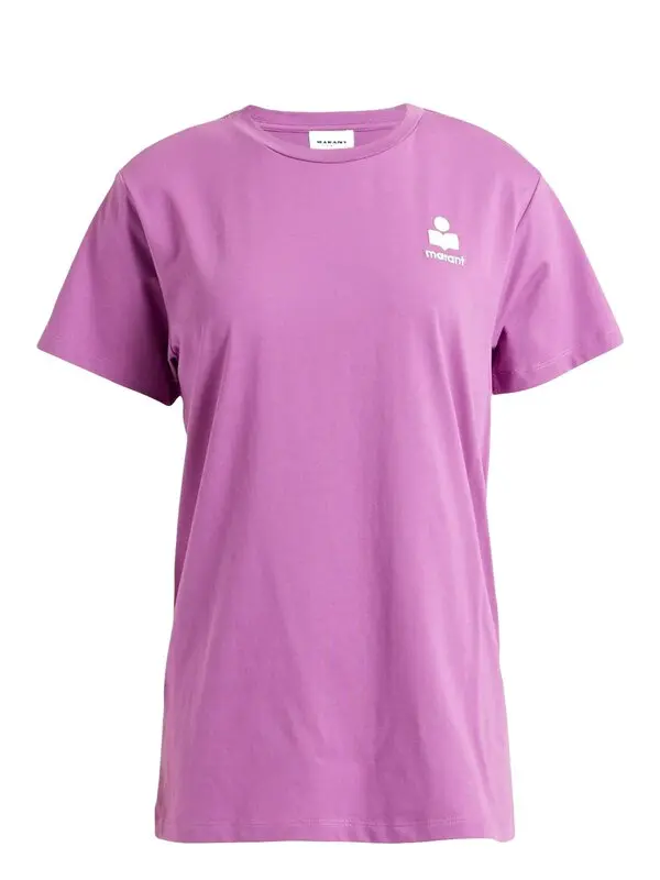 Isabel Marant Étoile Crewneck Short Sleeve T-shirt With Embroidered Logo - Pink
