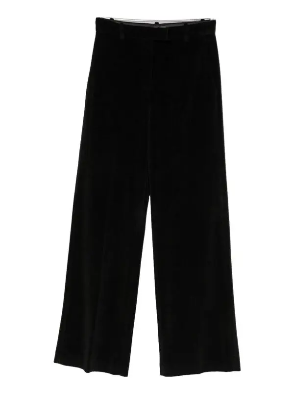 CIRCOLO 1901 Velvet-effect Wide-leg Trousers - Black