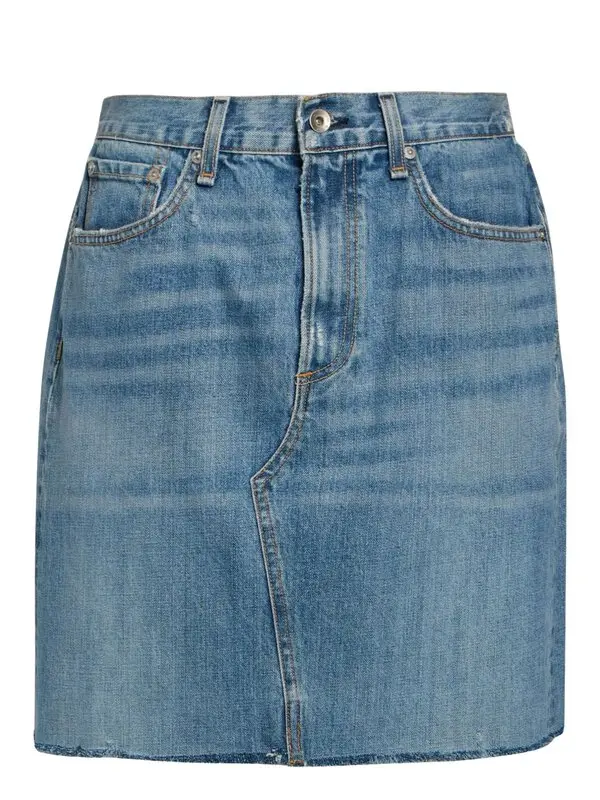 Rag & Bone Mid-length Denim Skirt - Blue