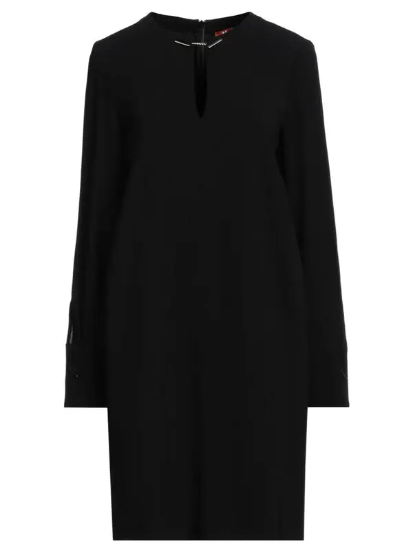 Max Mara Solid Color Long Sleeve Dress - Black