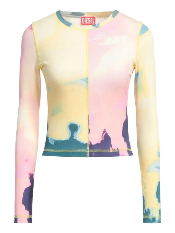 DIESEL® Long Sleeve Tie-dye T-shirt - Yellow