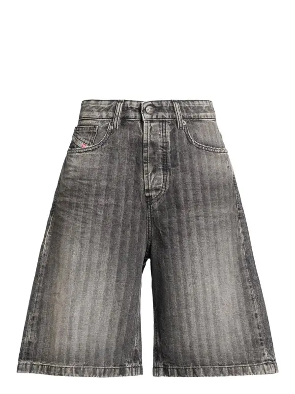 DIESEL® Striped Denim Shorts - Black