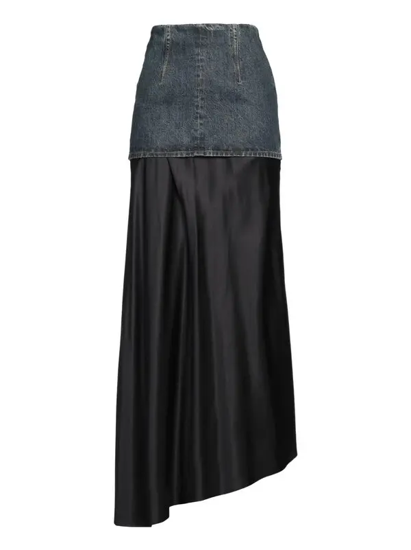 MAISON MARGIELA Two-tone Spliced A-line Maxi Skirt - Black