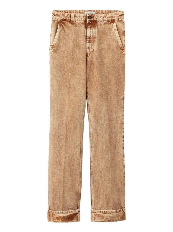 Miu Miu Logo Jeans - Cognac