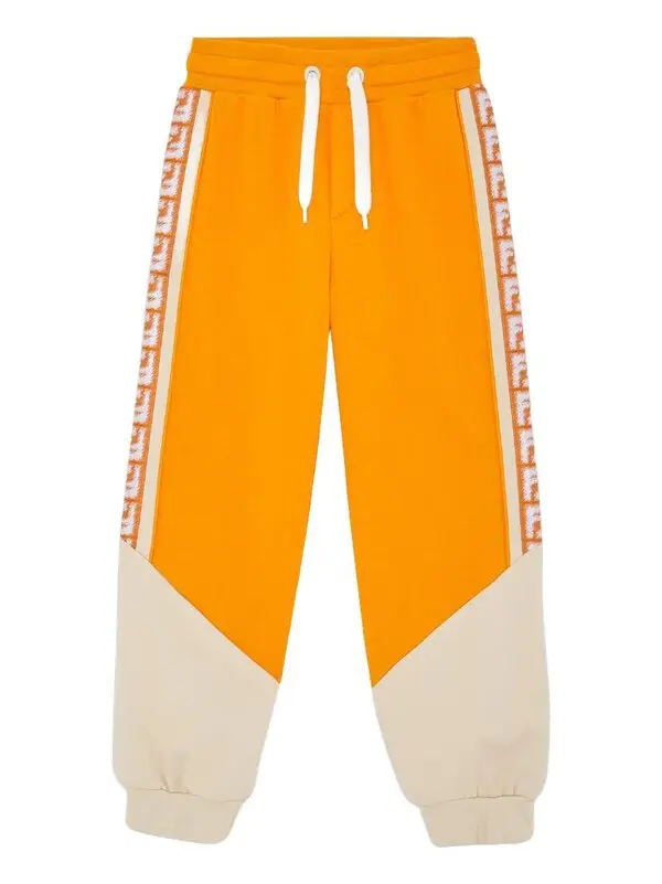 Fendi Multicolour Ff Logo Jersey Joggers - Orange