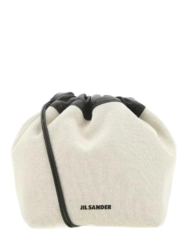 JIL SANDER Logo Printed Drawstring Bucket Bag - Nude