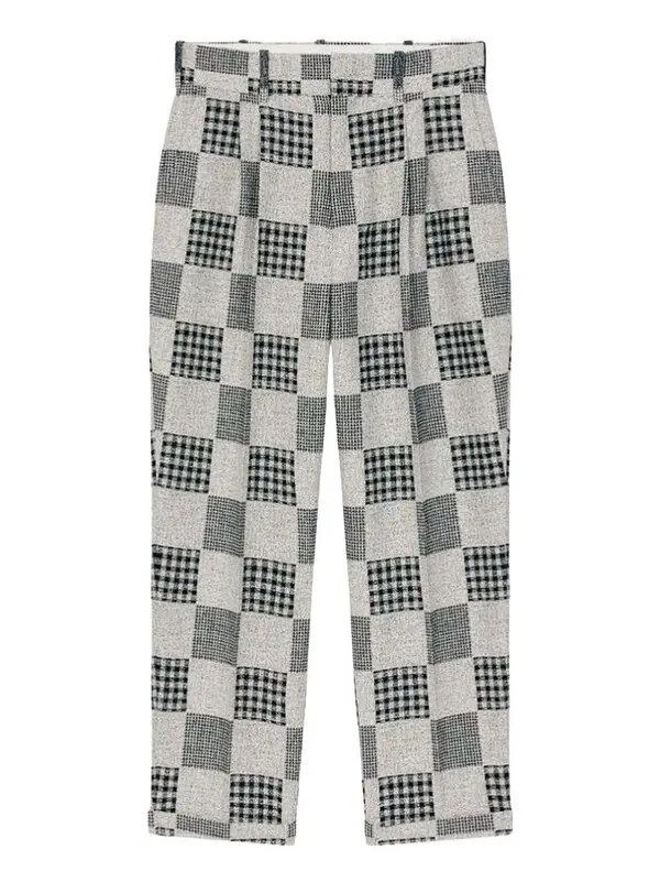 Kenzo Patchwork Tailored Trousers - Gray