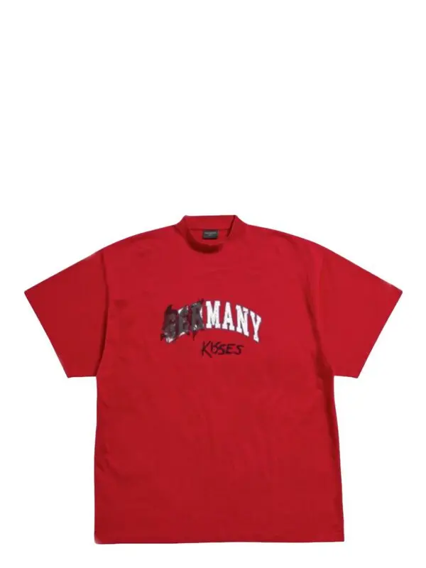 Balenciaga T-shirt With Round Neck And Short Sleeves - Red