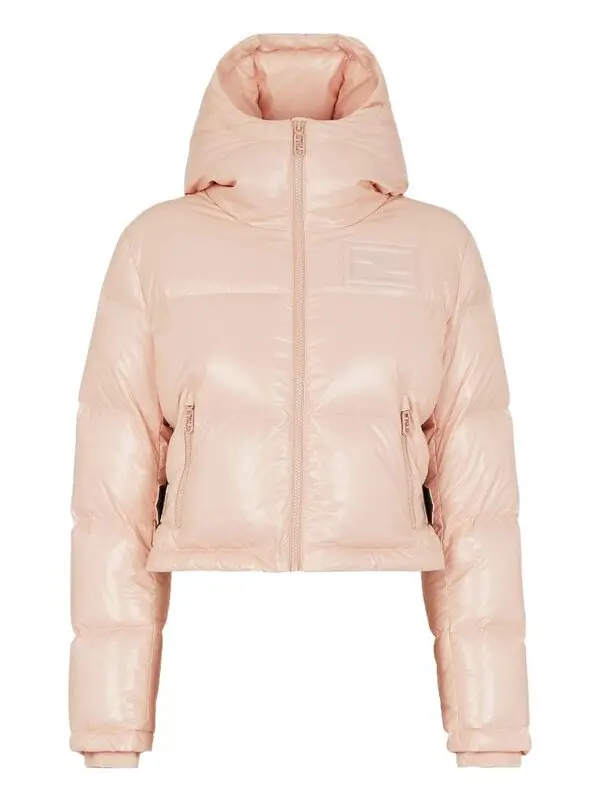 Fendi Cropped Zip-up Padded Jacket - Pink