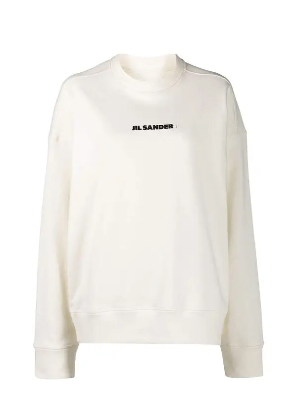 JIL SANDER Cropped Logo-print Sweatshirt - White