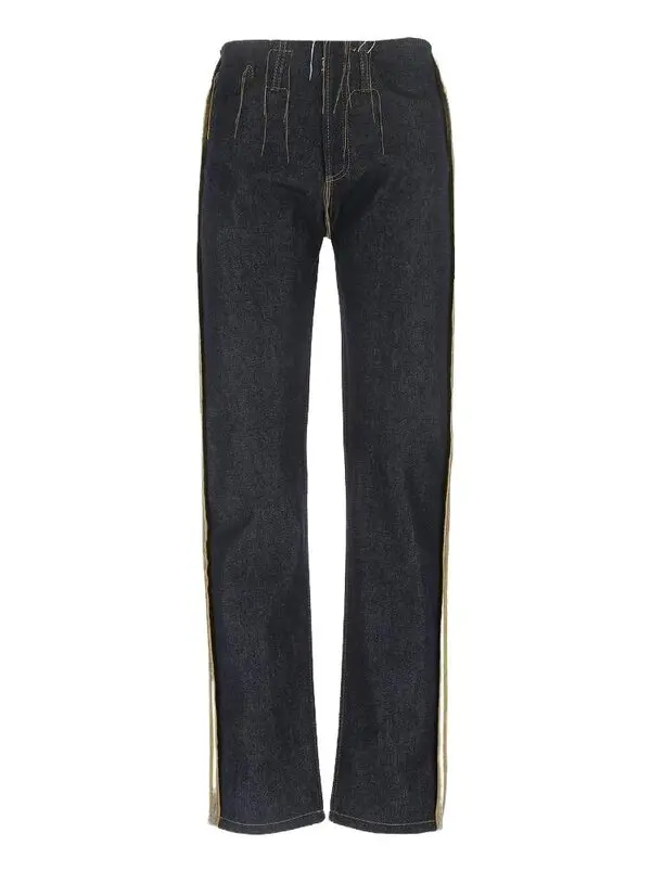 MAISON MARGIELA Striped Straight Jeans - Black