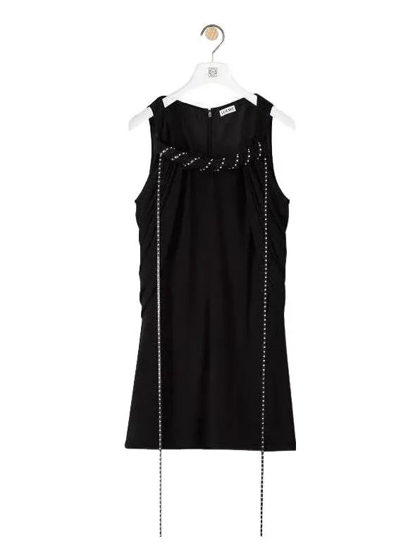 Loewe Embellished Strapless Sling Dress - Black