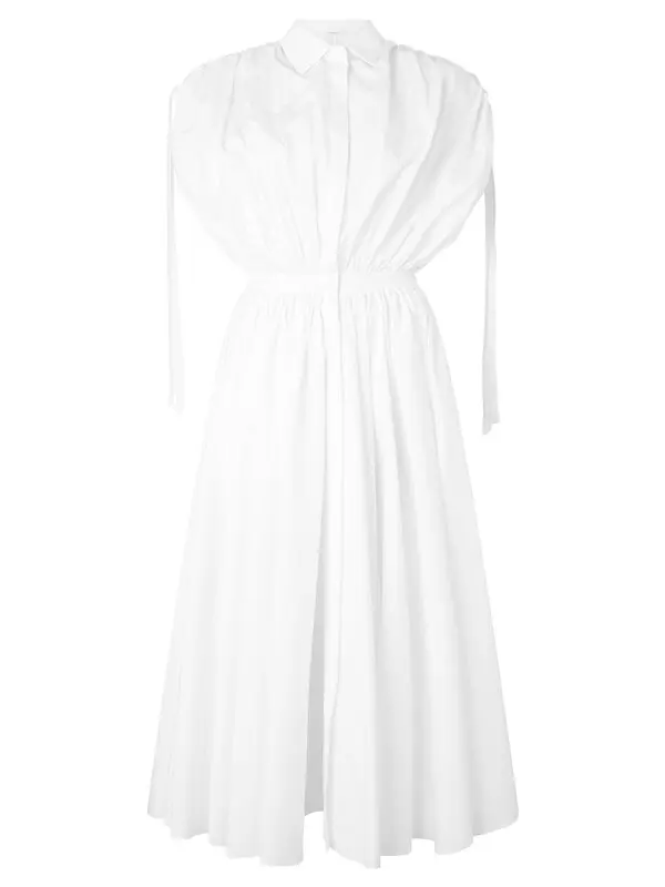 Givenchy Collared Long Sleeve Shirt Dress - White