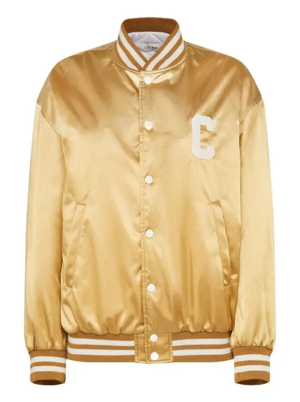 Celine Varsity Jacket With Letter Applique - Golden