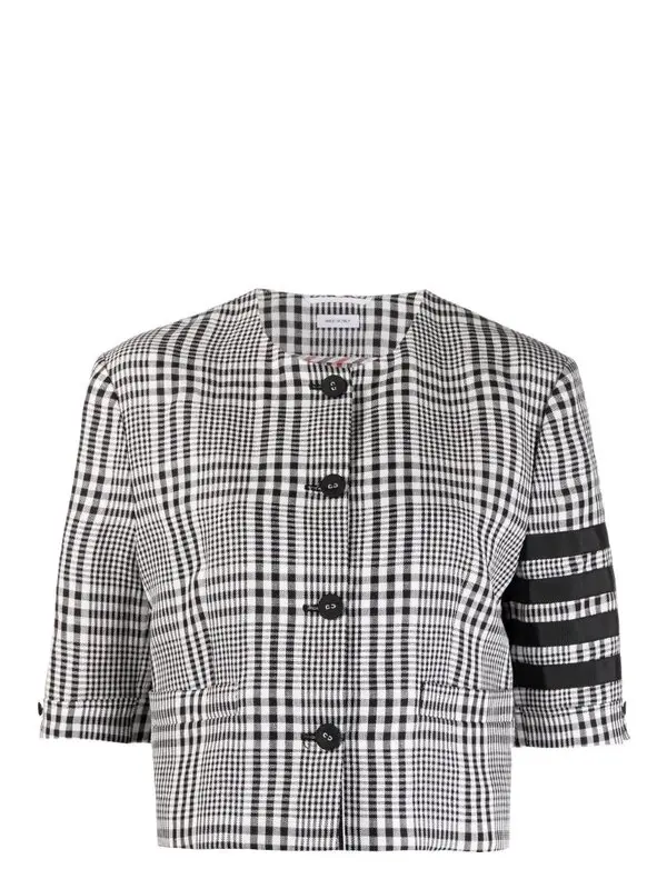 Thom Browne 4-bar Stripe Cardigan Jacket - Gray