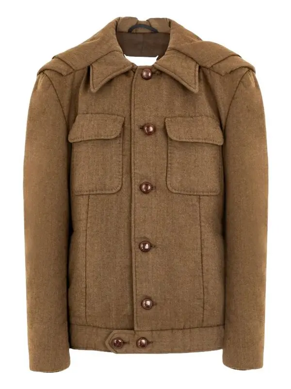 MAISON MARGIELA Padded Wool Jacket - Brown