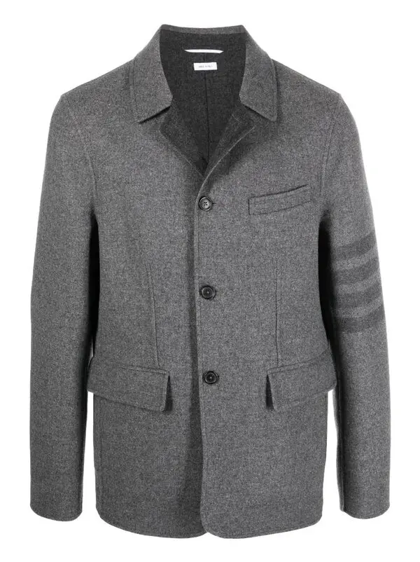 Thom Browne Wool Button-fastening Shirt-jacket - Medium Gray