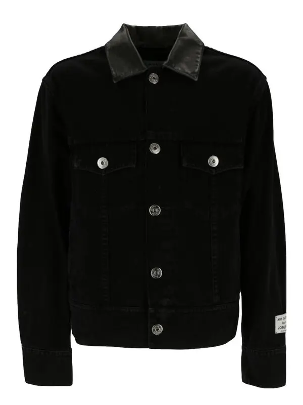 LANVIN Logo-print Distressed Denim Jacket - Black