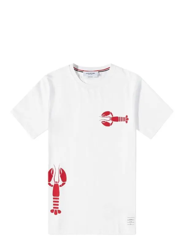 Thom Browne Lobster-print Round-neck T-shirt - White