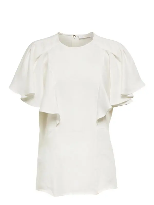 Chloé Lotus Leaf Sleeve Blouse - White