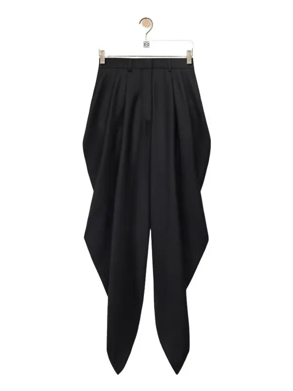 Loewe Draped Pleated Trousers - Black