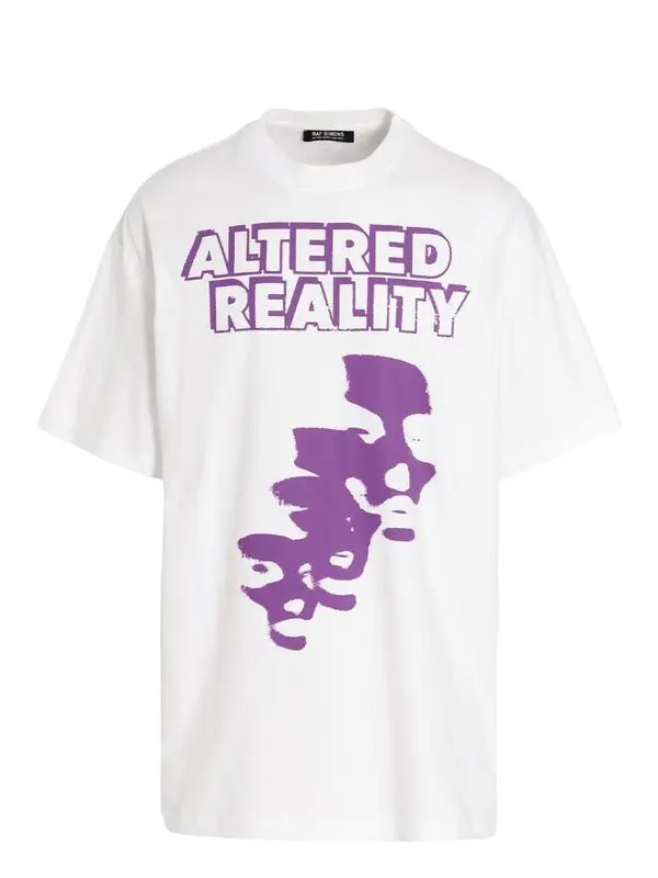 Raf Simons Logo Round Collar Short-sleeved T-shirt - White