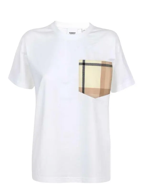 Burberry Check Patch Pocket T-shirt - Nude