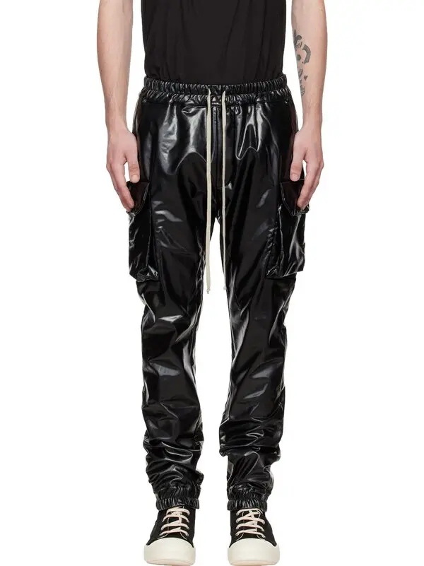 Rick Owens Mastodon Faux-leather Cargo Trousers - Black