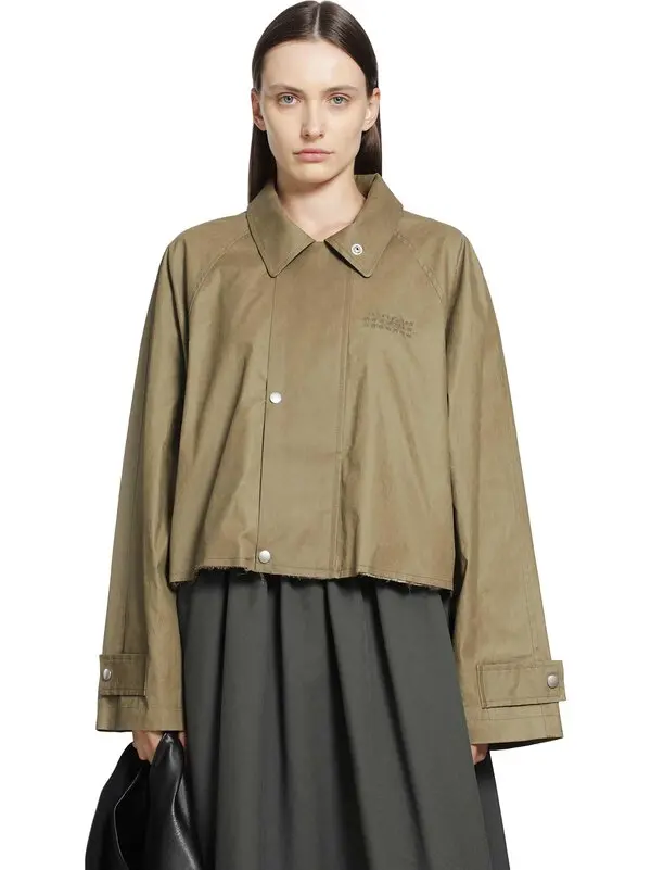 MAISON MARGIELA Cropped Wax Jacket - Green