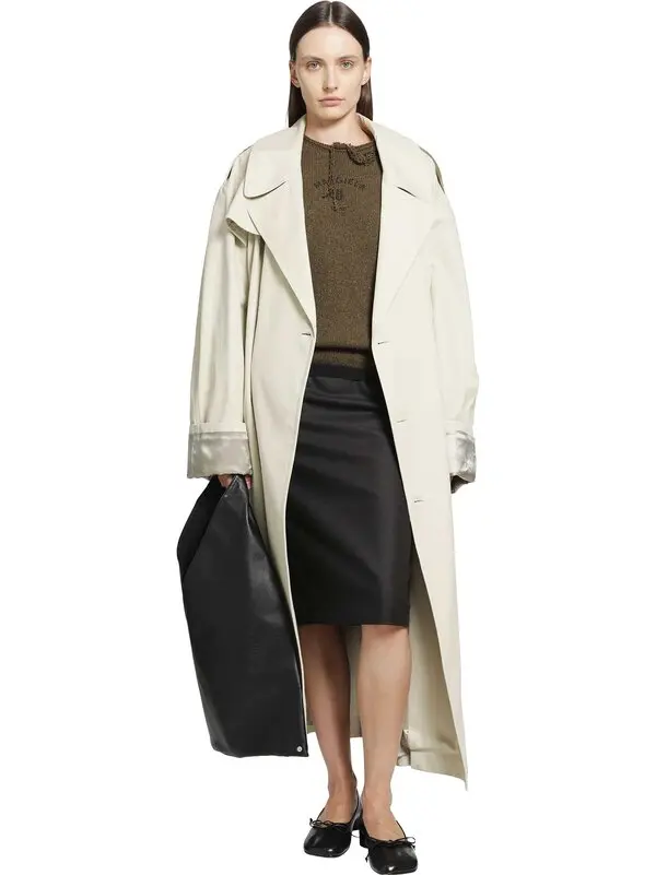 MAISON MARGIELA Cotton Twill Trench Coat - Beige