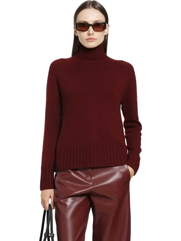 Max Mara Wool Cashmere Turtleneck Sweater - Red