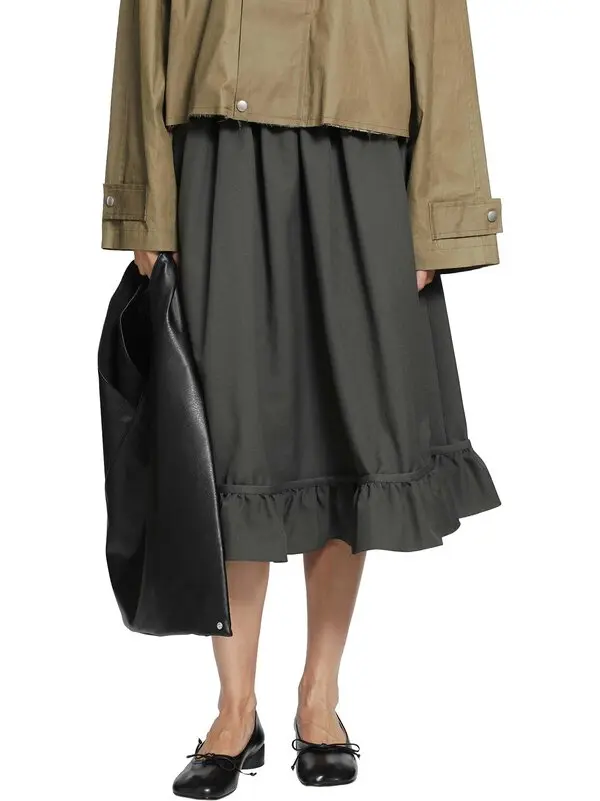 MAISON MARGIELA Gathered Midi Skirt - Grey