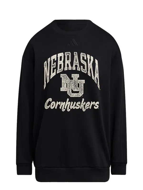 Adidas Nebraska Cornhuskers Crewneck Sweatshirt - Black / Multi