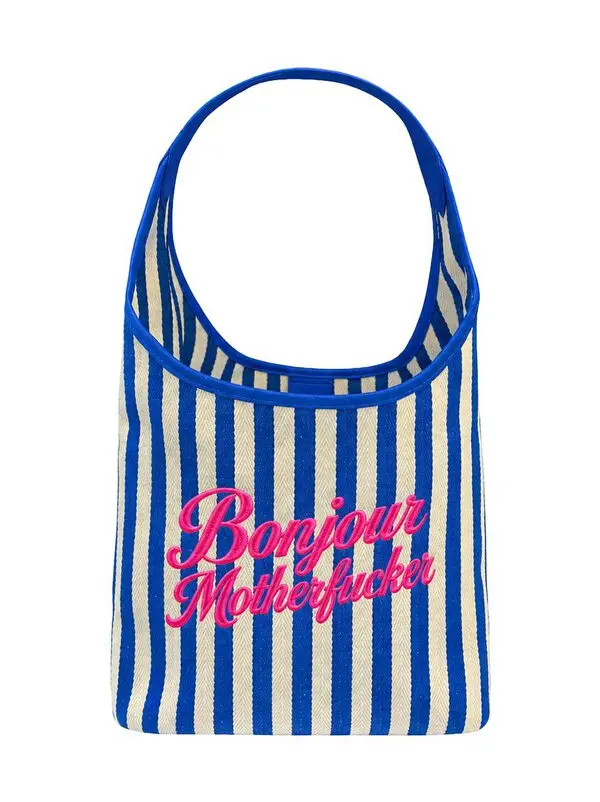 LILLY LOVES Embroidered Tote Bag - Blue